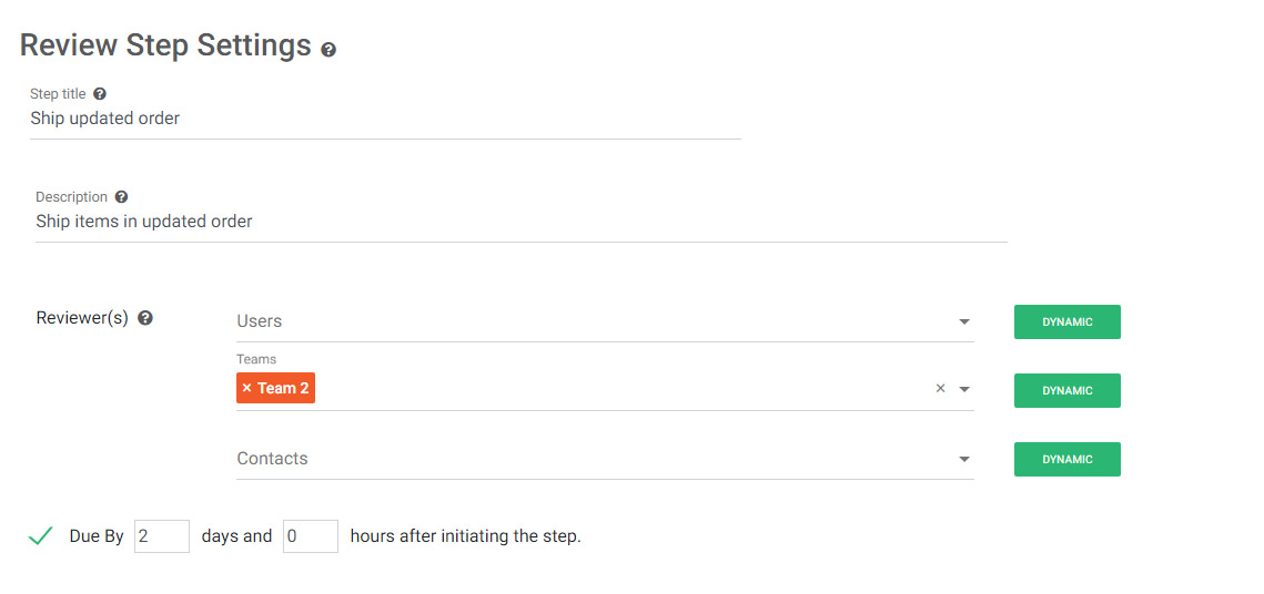 Review step settings – EcoDocs Help Center